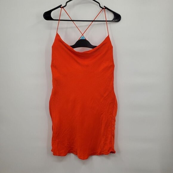 Zara | Tops | Zara Cami Top Cowl Neck Slip On Satin Crossback Thin ...
